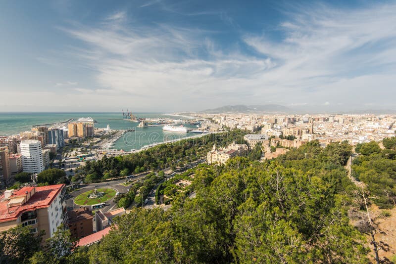 Aerial View of Malaga, Spain Editorial Photo - Image of castle, iberia ...