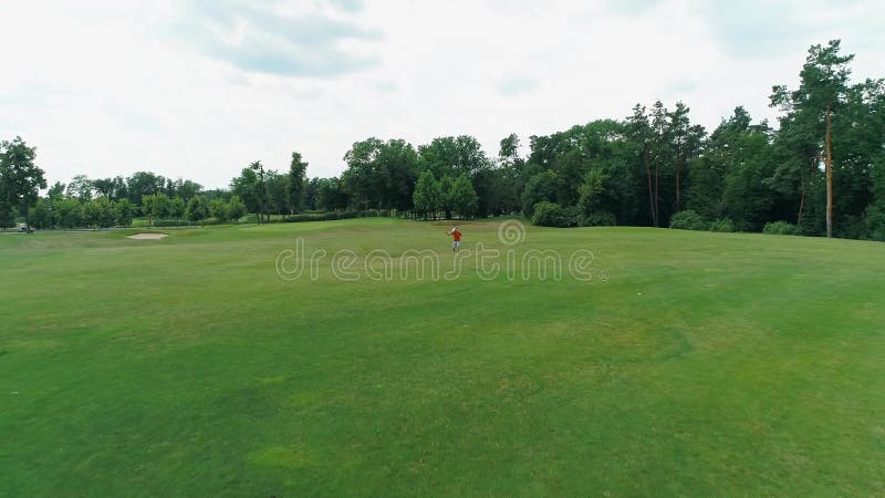 Aerial View of Man, Who Using a VR Headset and Playing a Virtual Game ...