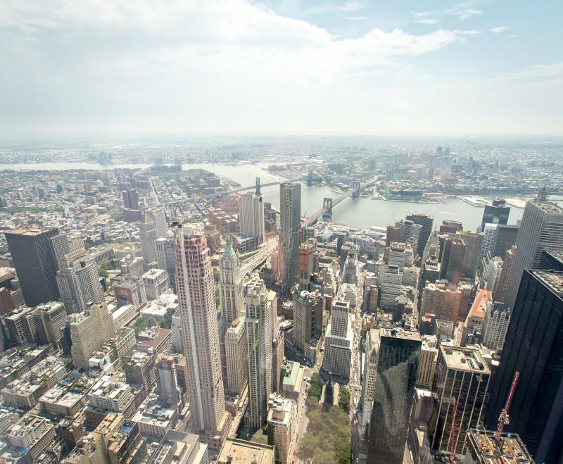 Aerial view of Manhattan stock image. Image of horizon - 61131045