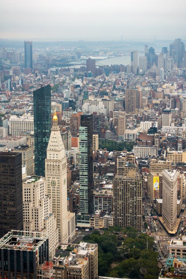 Aerial View of Manhattan Skyscrapers Editorial Stock Photo - Image of ...