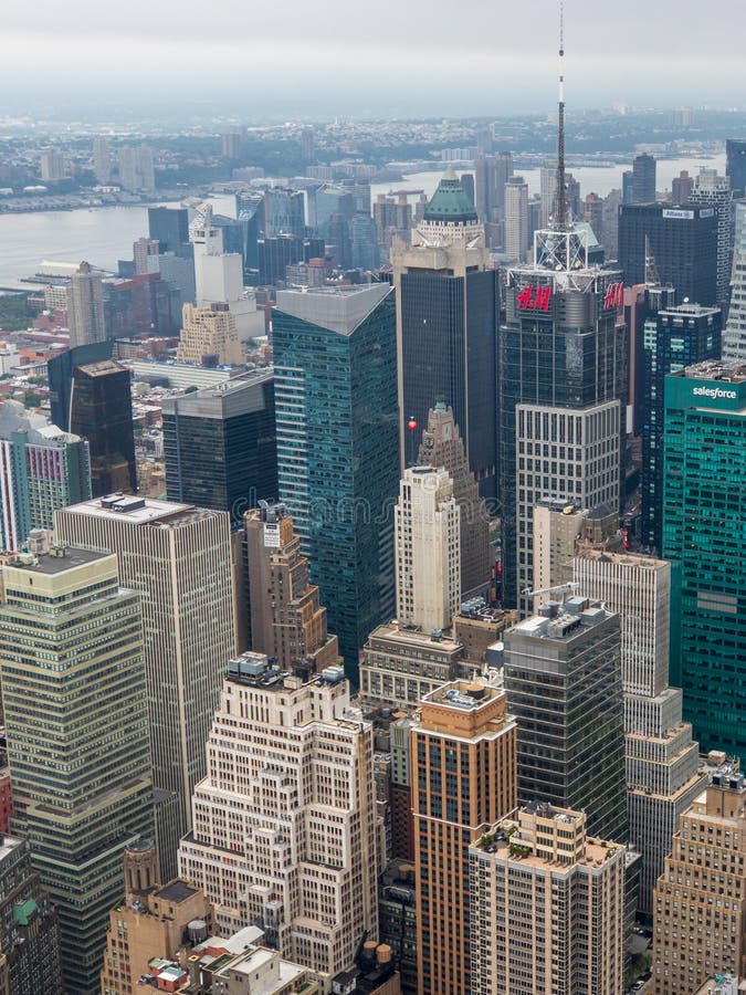 Aerial View of Manhattan Skyscrapers Editorial Photography - Image of ...