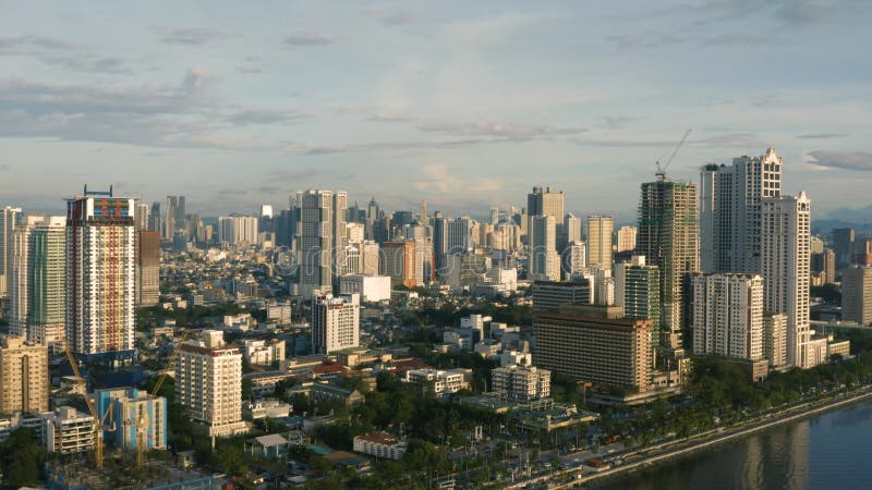 Aerial view of Manila stock footage. Video of landscape - 269105636