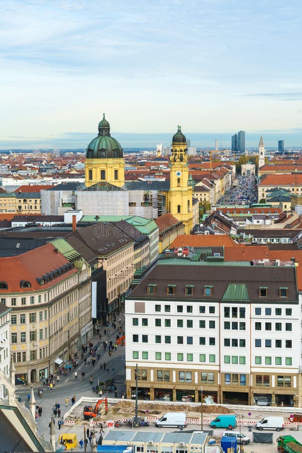 Aerial View of Marienplatz and Munich City, Bavaria, Germany Editorial ... Aerial View of Marienplatz and Munich City, Bavaria, Germany Editorial ...