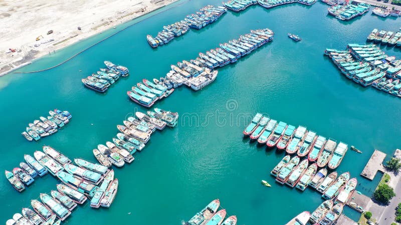 Aerial View of the Marina Docks with Boats Moored There Editorial Stock ...