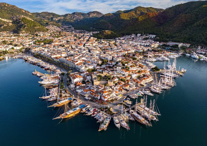 Aerial View of Marmaris in Mugla Province, Turkey Stock Image - Image ...
