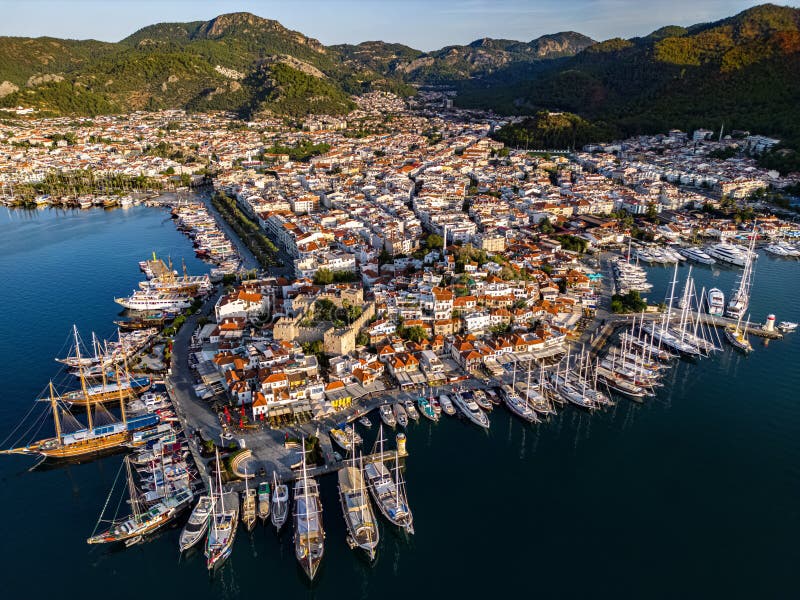 Aerial View of Marmaris in Mugla Province, Turkey Stock Image - Image ...