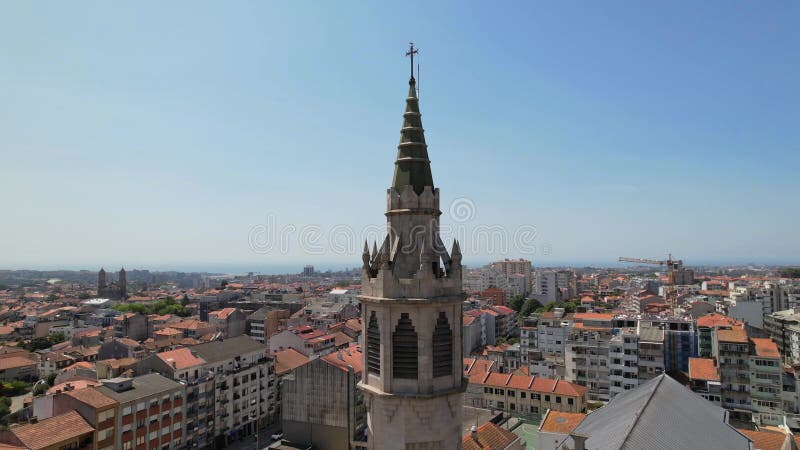 Aerial View of Marques Church in Porto Stock Footage - Video of ...