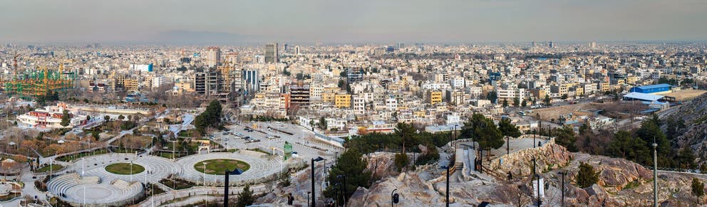 Aerial view of Mashhad stock photo. Image of park, horizon - 34859208