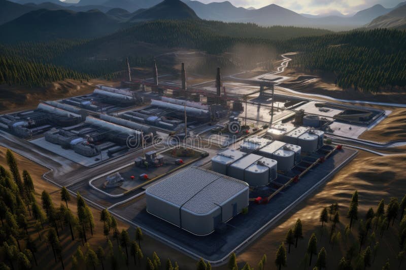 Aerial View of Massive Energy Storage Facility Stock Photo - Image of ...