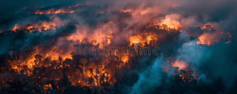 Aerial View of a Massive Forest Fire Stock Photo - Image of rescue ...