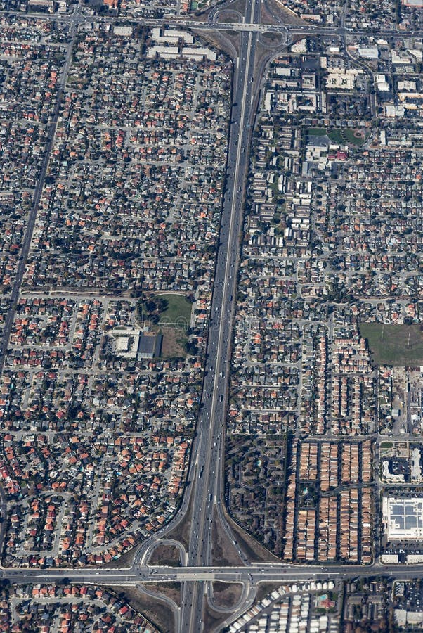 Aerial View of a Massive Highway Intersection in Los Angeles Stock ...