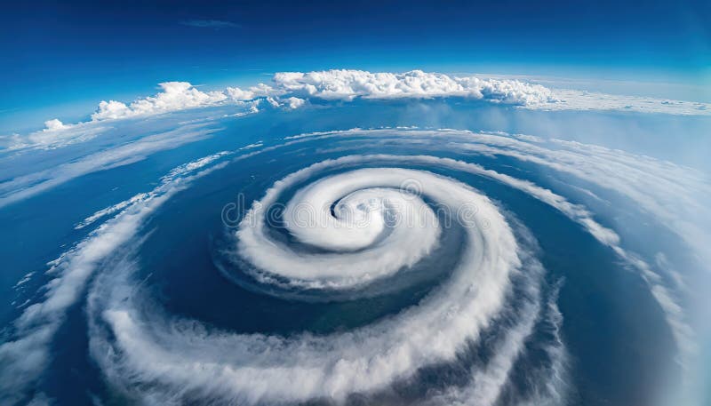 Aerial View of a Massive Hurricane from Above, Showing Swirling Clouds ...