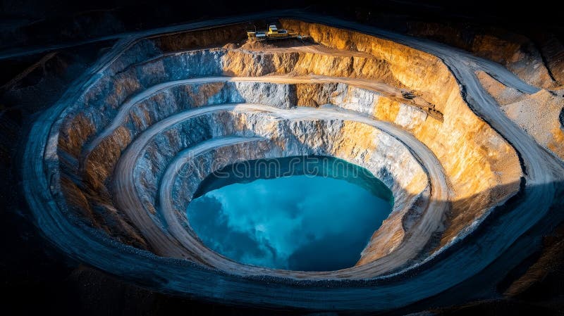 Aerial View of a Massive Open Pit Mine Showcasing the Vast Scale of ...