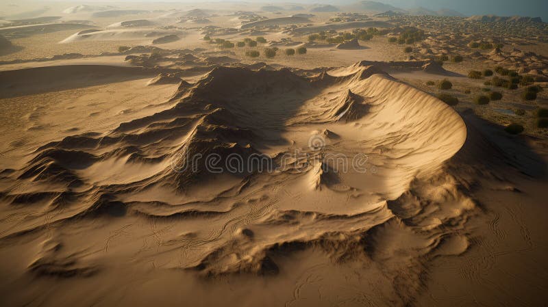 Aerial View of a Massive Sand Deep Pit in the Desert Created by ...