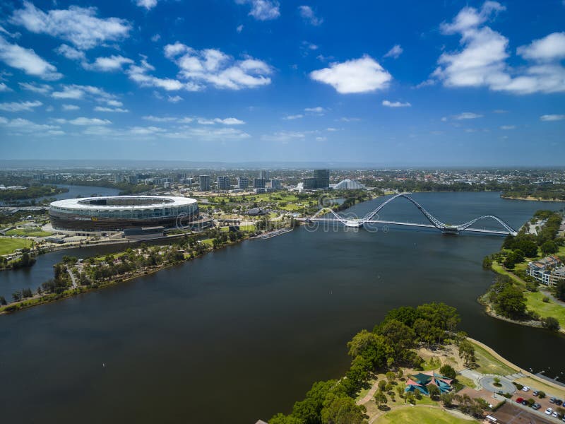 Aerial View Matagarup Bridge Perth Stadium Stock Photos - Free ...