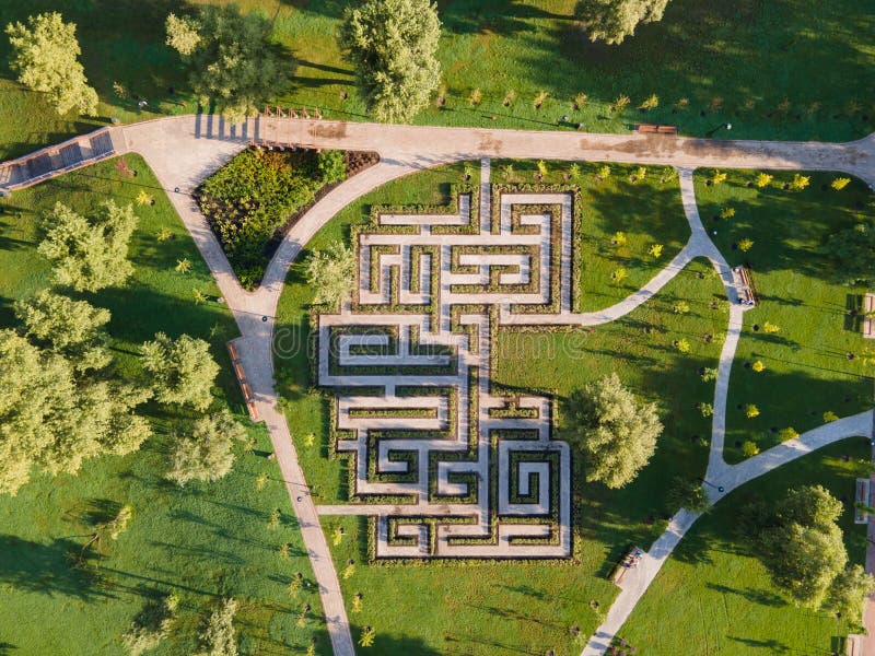 View of the maze garden stock photo. Image of maze, back - 142612426
