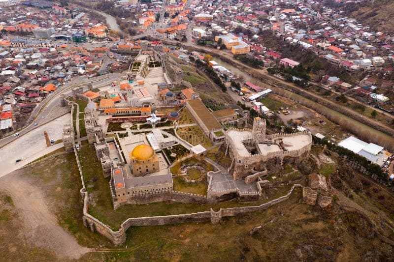 Aerial View on Medieval Castle Rabat Stock Image - Image of caucasus ...