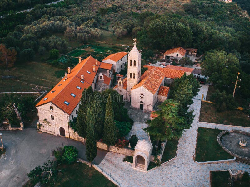 Aerial View of a Medieval Monastery. Stock Image - Image of heritage ...