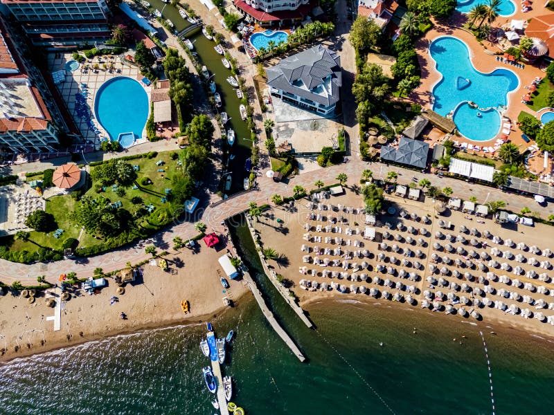 Aerial View of a Mediterranean Beach on Turkish Riviera Stock Image ...