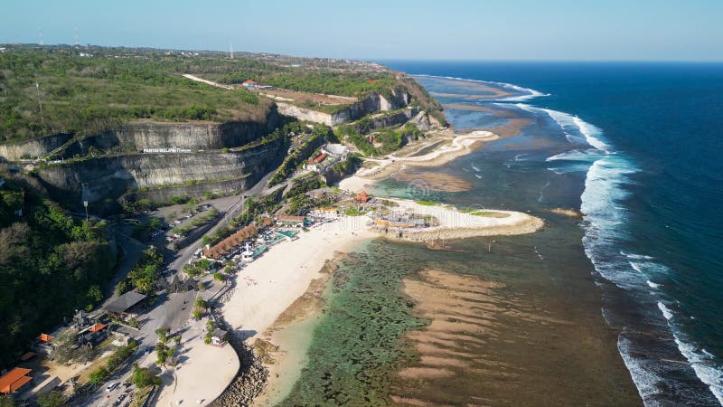 Aerial View of Melasti Ungasan Beach in Bali Stock Image - Image of ...