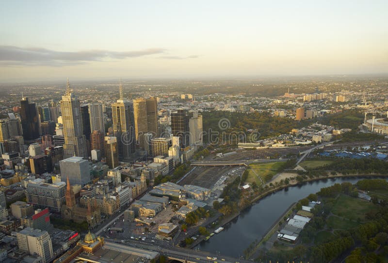 Aerial view of Melbourne stock photo. Image of modern - 51653770
