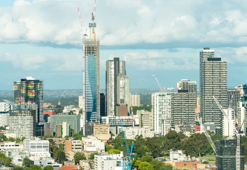 Aerial View of Melbourne Skyline, Australia Stock Photo - Image of ...