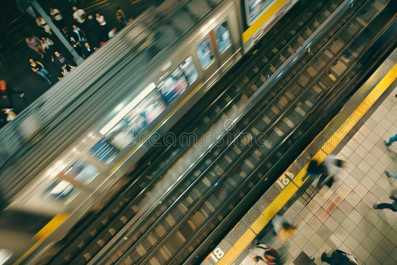Aerial View of Metro Stations Circulating Stock Image - Image of group ...