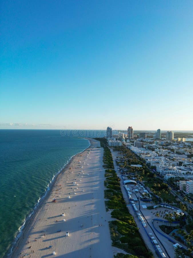 Aerial View of Miami Beach in Florida, USA Stock Image - Image of waves ...