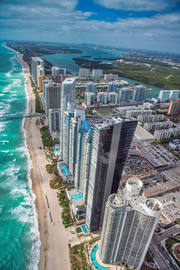 Aerial View of Miami Beach Skyscrapers, Florida Stock Image - Image of ...