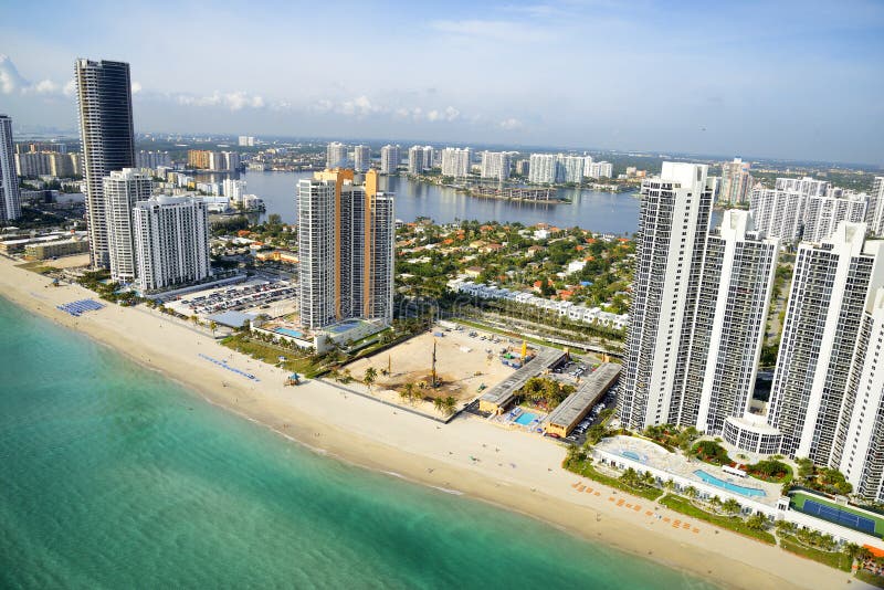 Aerial view of Miami stock photo. Image of aerial, financial - 87536500