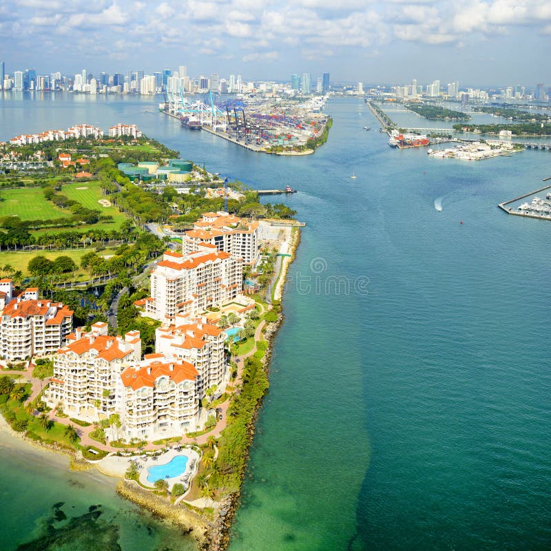 Aerial view of Miami stock image. Image of high, florida - 87536901