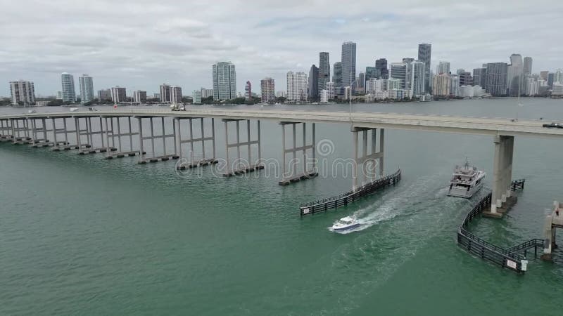 Aerial View of Miami Waterfront City Stock Video - Video of miami, city ...