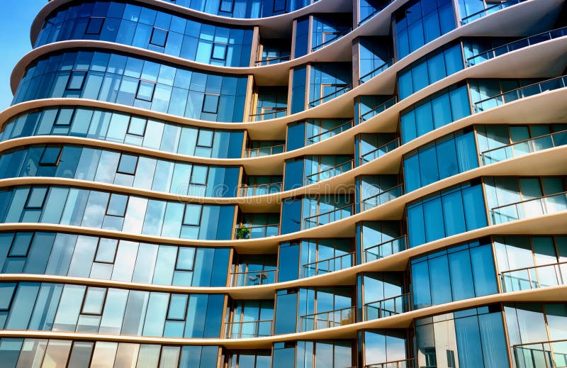 Aerial View of Miamis Impressive Tall Building with Balconies and ...