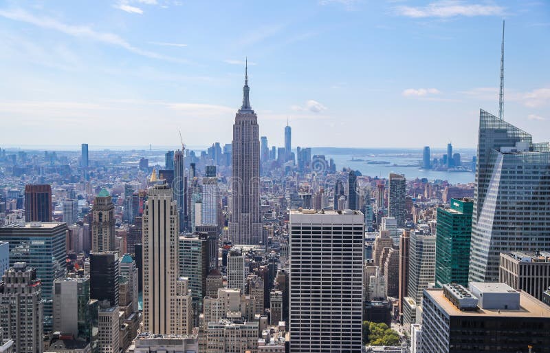 Aerial View of Midtown Manhattan Editorial Photography - Image of ...