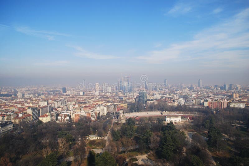 Aerial view of Milan stock image. Image of europe, cityscape - 18780233
