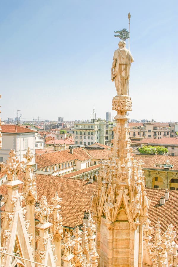 Aerial View of Milan, Italy Stock Photo - Image of motif, monument ...