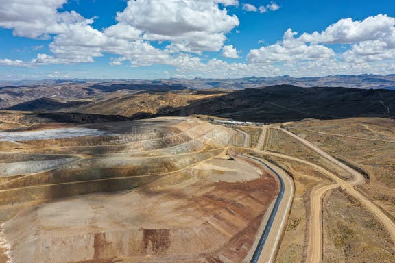 Aerial View of Mine Leach Pad Stock Photo - Image of mining, landscape ...
