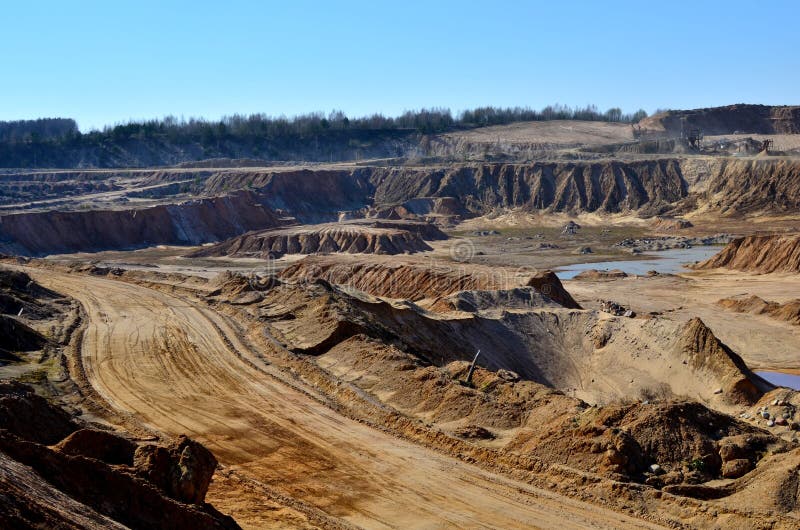 Aerial View of a Mining Sand Pit Stock Photo - Image of industry ...