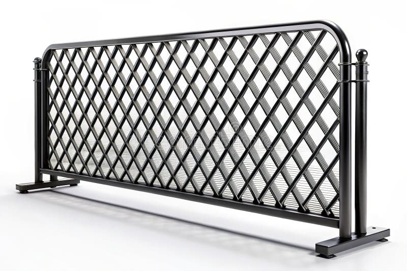Aerial View Mockup of a Black Steel Barrier Pattern Isolated on White ...