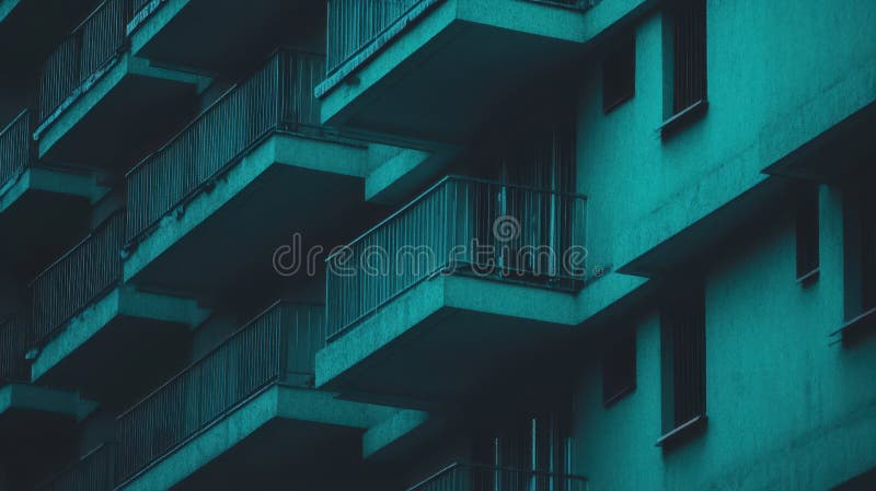 Aerial View of a Modern Building Showcasing Multiple Balconies ...
