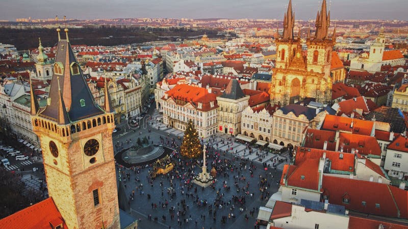 Aerial View of Modern Buildings in Prague, Czech Republic Stock Image ...
