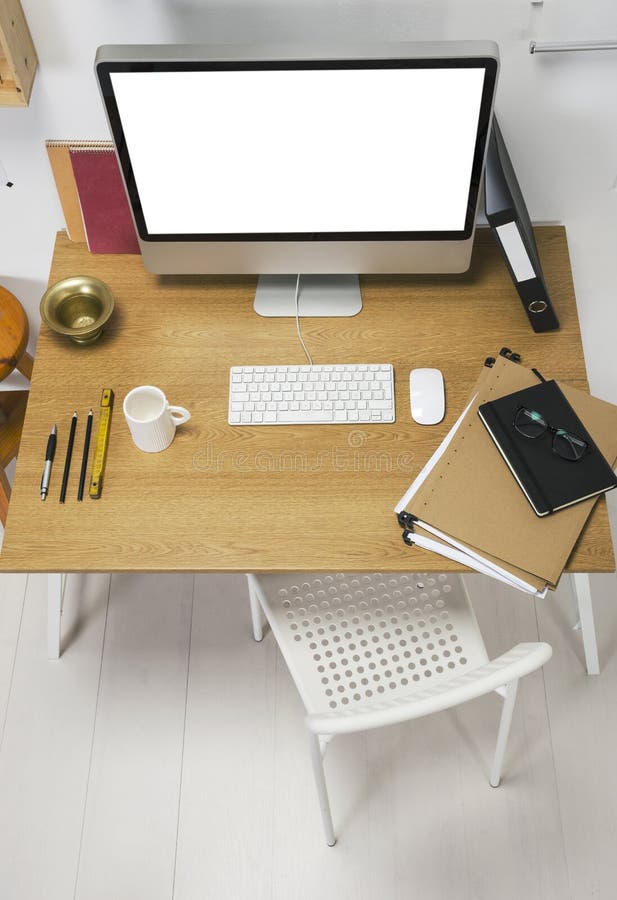 Aerial View of a Modern Creative Workspace. Stock Image - Image of ...