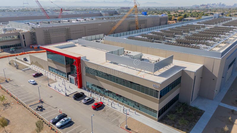 Aerial View of Modern Industrial Facility Under Construction. Editorial ...