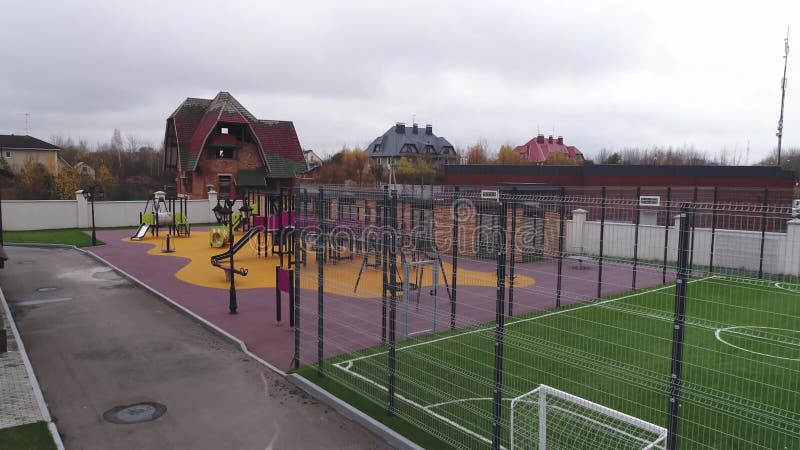 Aerial View of the Modern Playground in the Elite Luxury Kindergarten ...