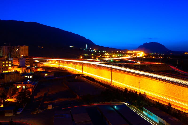 An Aerial View of Modern Shiraz at Night, Iran Stock Image - Image of ...