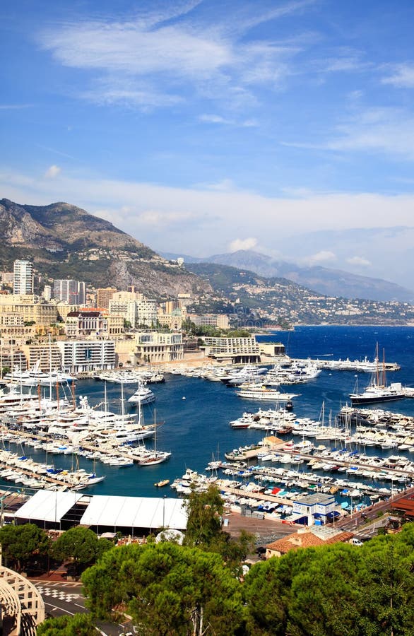 Aerial View of Monaco Harbor Stock Image - Image of town, buildings ...