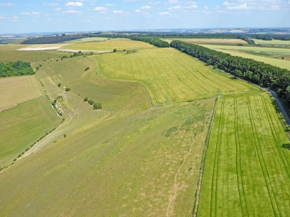Aerial View of Monk S Down, Wiltshire Stock Photo - Image of ...
