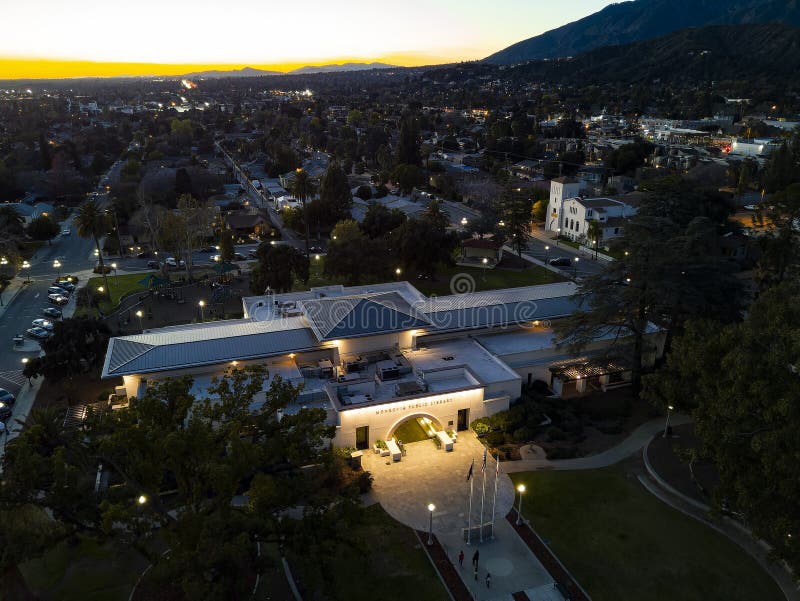 Aerial View of the Monrovia Public Library Stock Image - Image of ...