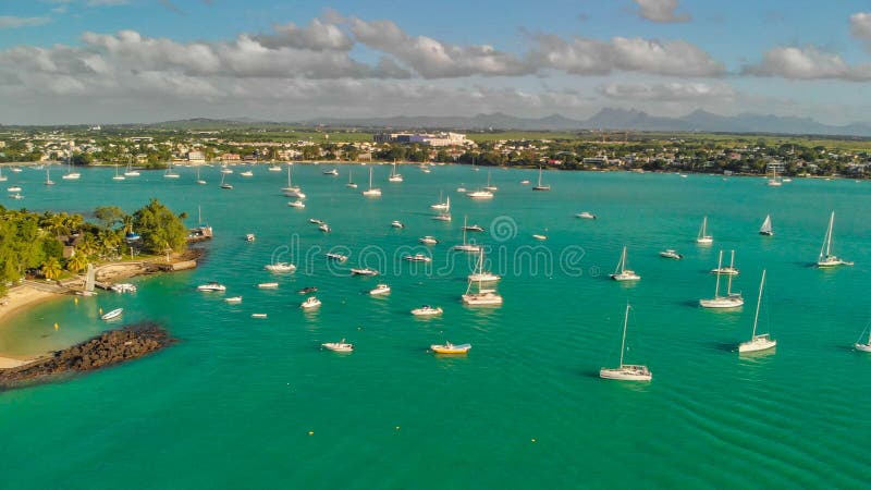 Aerial View of Mont Choisy Coastline from Drone, Mauritius Editorial ...