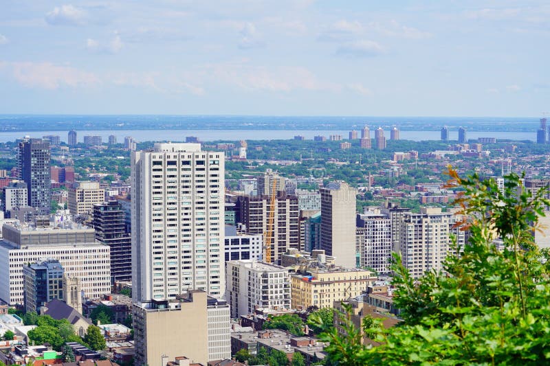 Aerial View of Montreal Downtown from Royal Mount Stock Image - Image ...